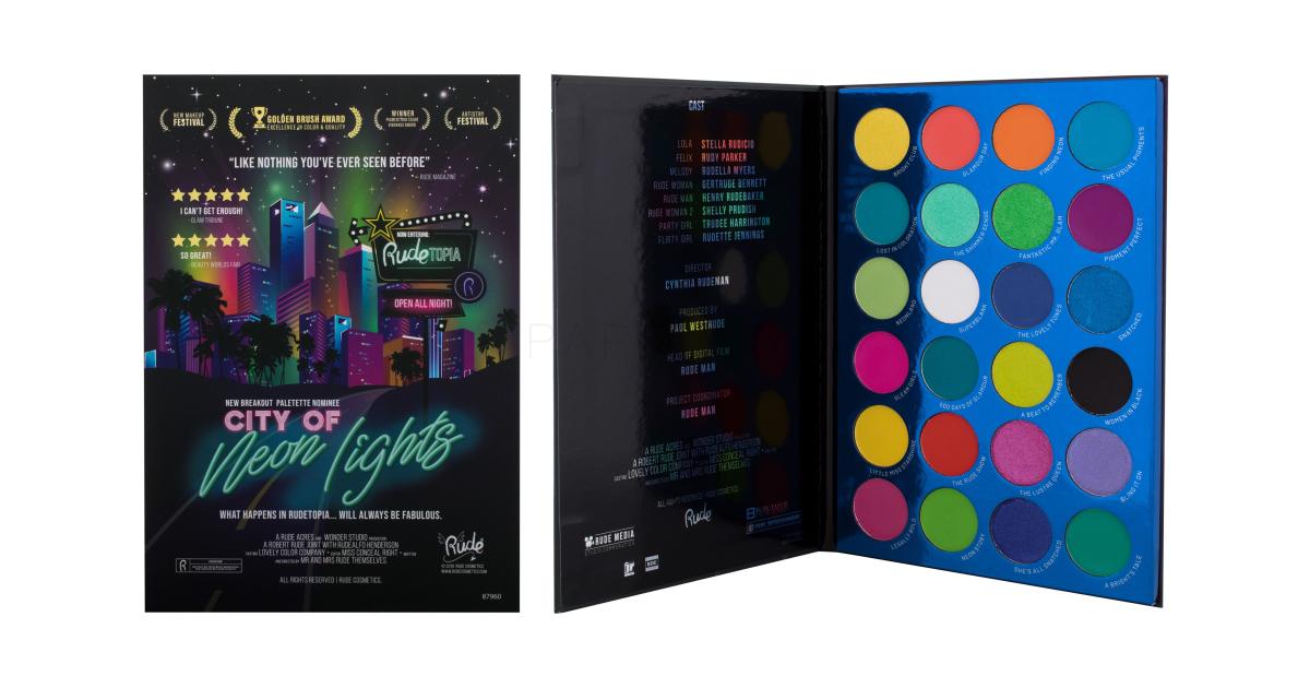 Rude Cosmetics City of Neon Lights Lidschatten für Frauen 36 g ...