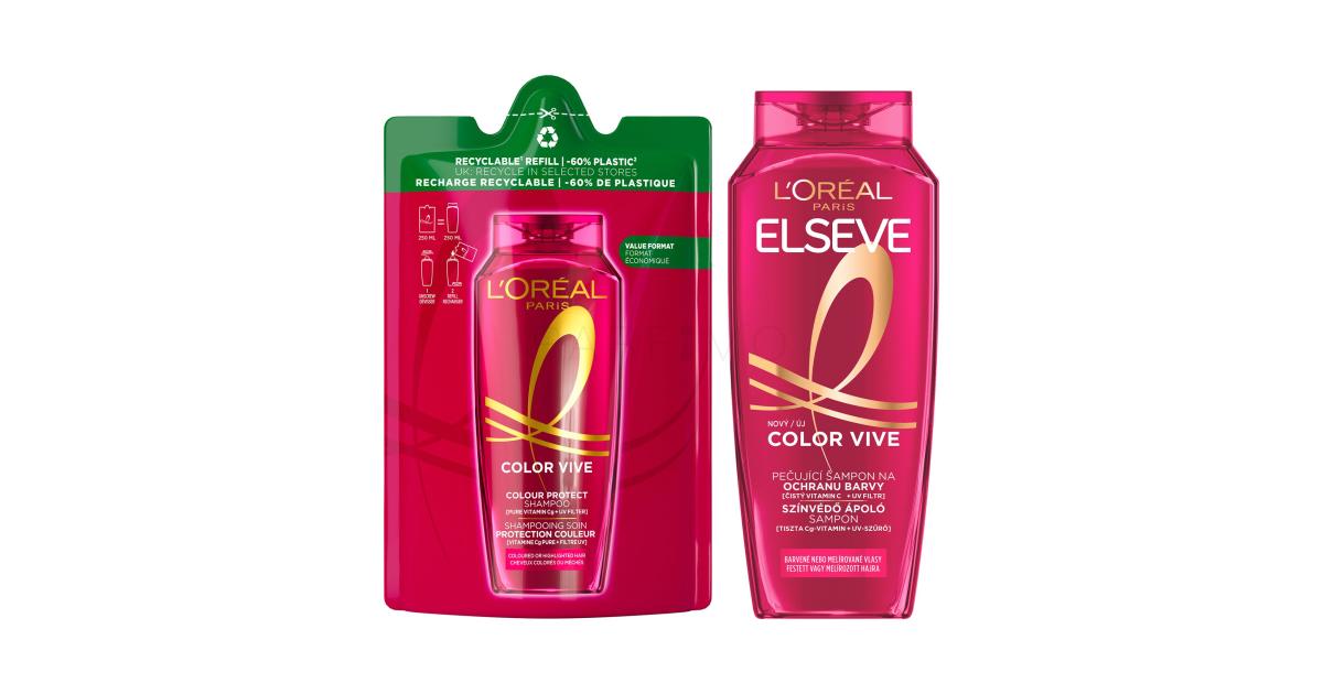 Set Shampoo L'Oréal Paris Elseve Color-Vive Protecting Shampoo ...