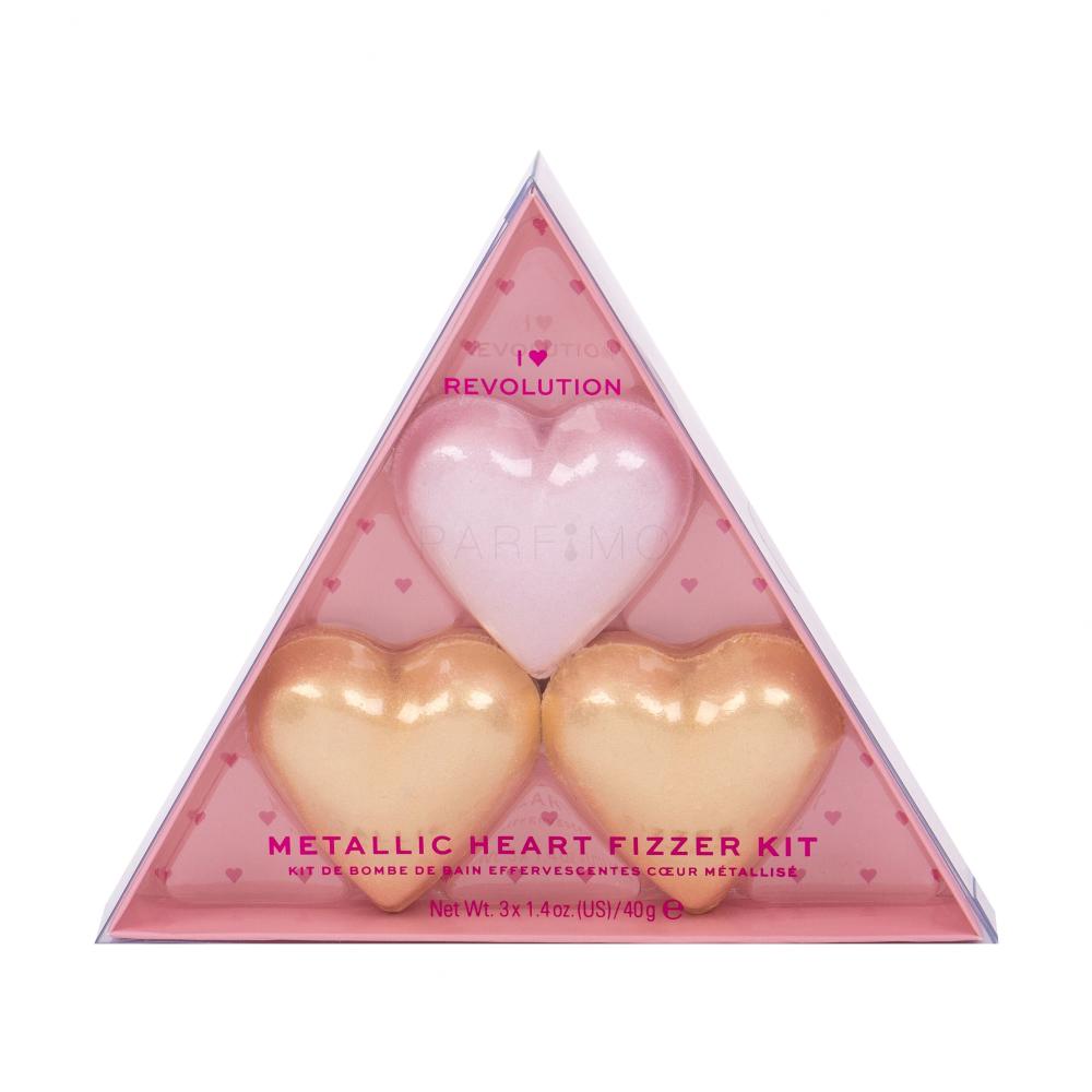 I Heart Revolution Heart Metallic Bath Fizzer Kit Geschenkset Badebombe ...